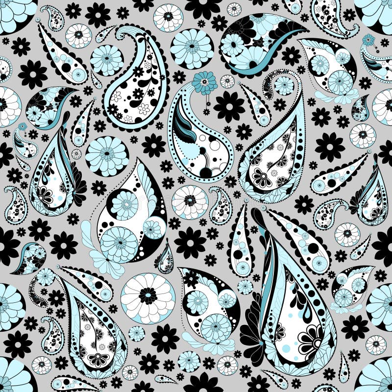 Motif Paisley and Floral Pattern or Seamless with Ornament. Stock ...