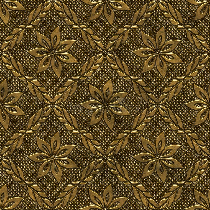 Gold Metal Seamless Texture with Pattern Stock Illustration ...