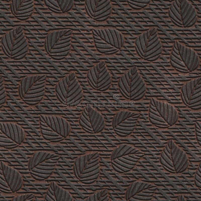 Metal Seamless Texture with Leaves Pattern, 3d Illustration Stock ...