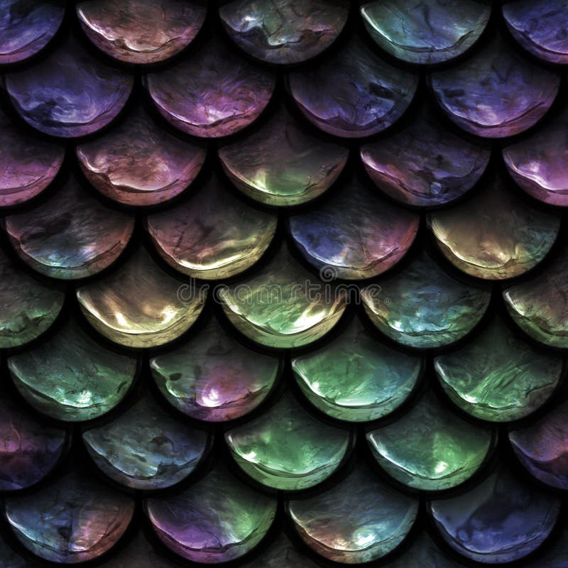 Seamless Metallic Texture of Fish Scales, Reptile Skin, 3d Illustration ...