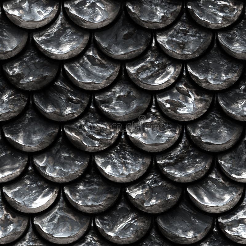Seamless Metallic Texture of Fish Scales, Reptile Skin, 3d Illustration ...