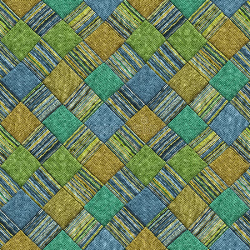 Wool Blanket Quilt Seamless Texture, Patchwork, 3d Illustration Stock ...