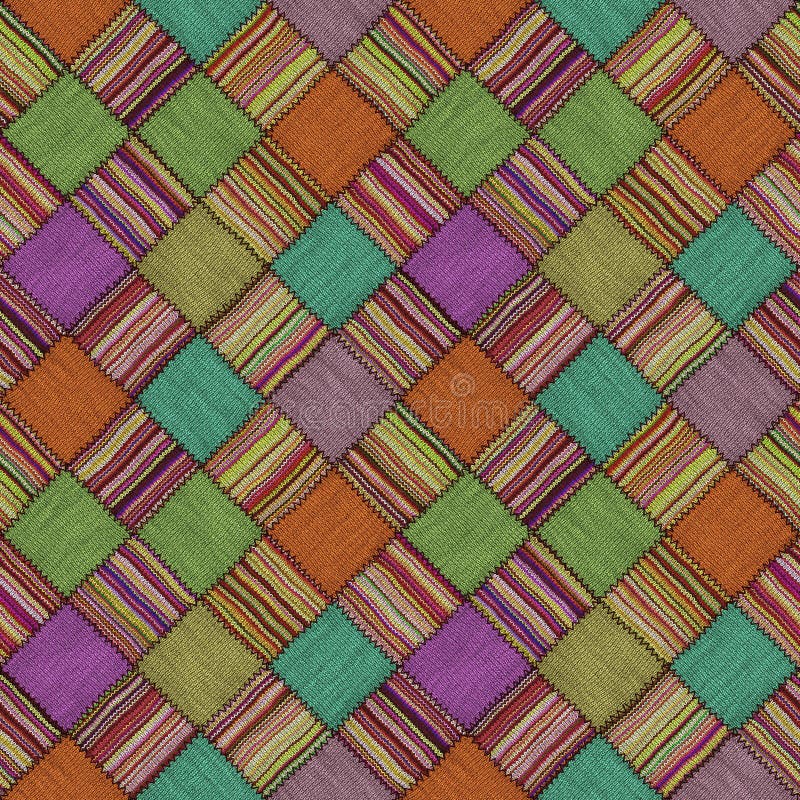 Wool Blanket Quilt Seamless Texture, Patchwork, 3d Illustration Stock ...