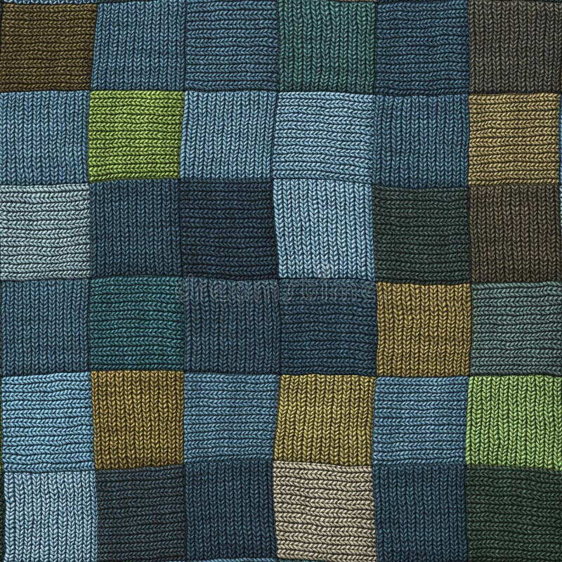 Wool Blanket Quilt Seamless Texture, Patchwork, 3d Illustration Stock ...