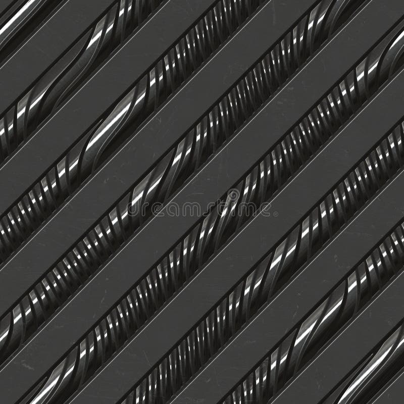 Metal Seamless Texture with Stripes Pattern, Panel, 3d Illustration ...