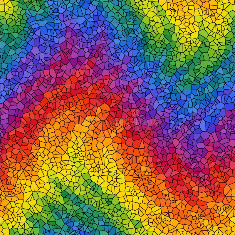 Mosaic Seamless Texture, Rainbow Color, Cell Pattern, 3d Illustration ...