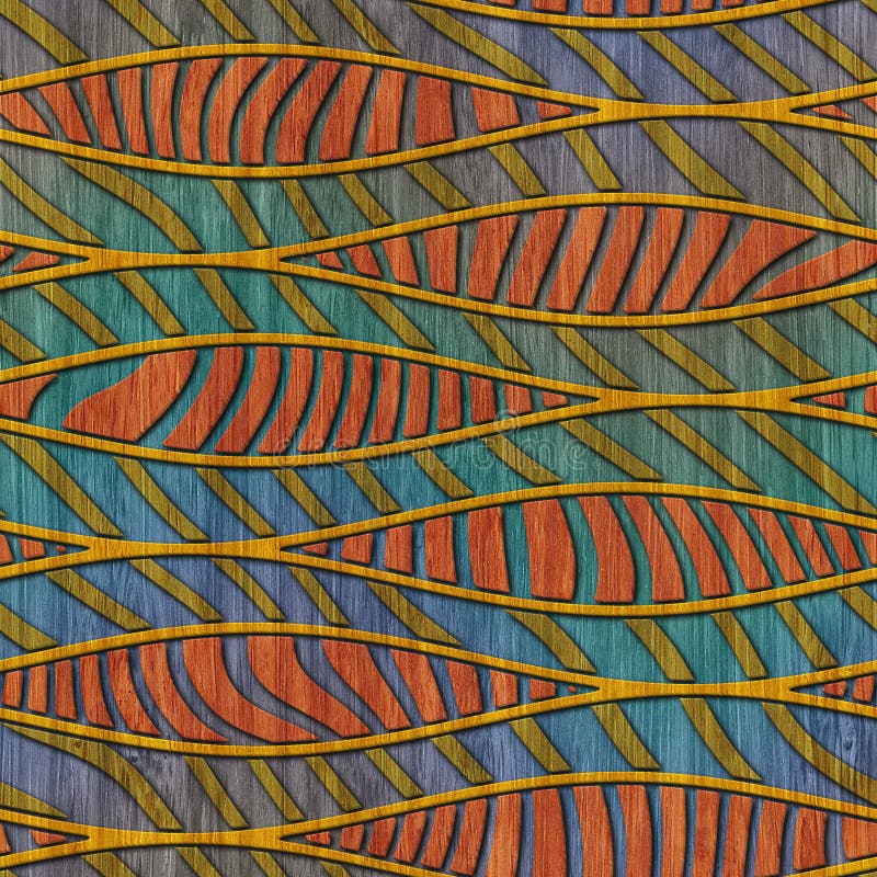 Color Wood Seamless Texture with Wave Pattern, 3d Illustration Stock ...