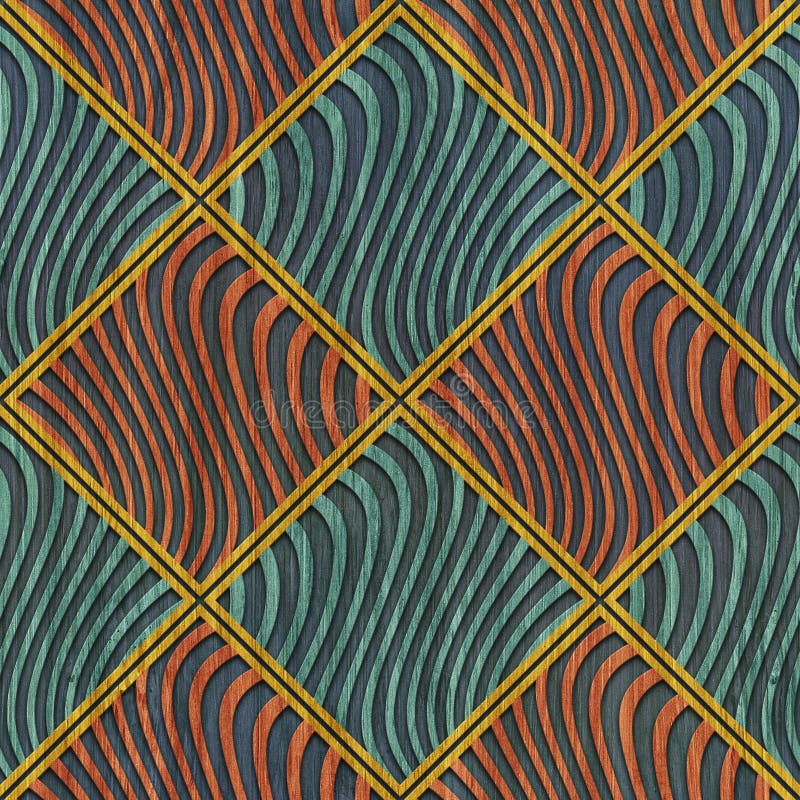 Color Wood Seamless Texture with Wave Pattern, 3d Illustration Stock ...