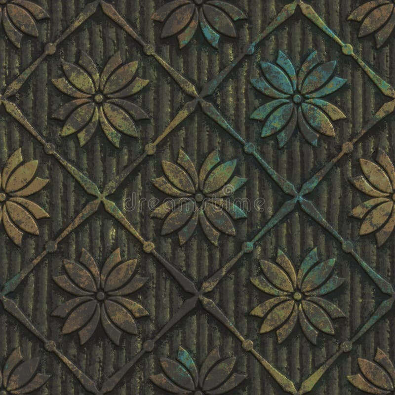 Copper Seamless Texture with Geometric Pattern on a Oxide Metallic ...