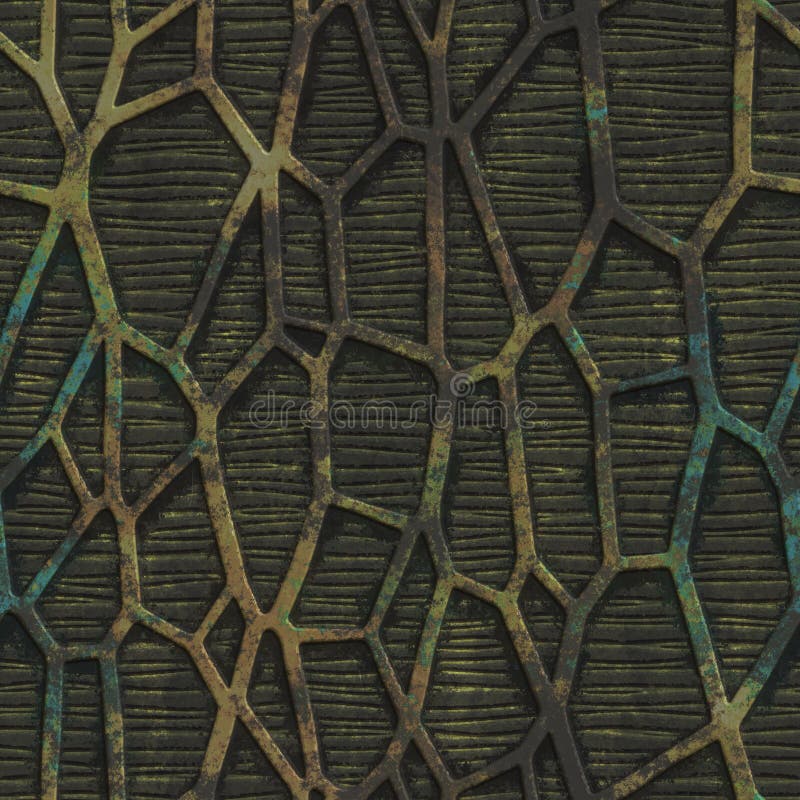 Copper Seamless Texture with Geometric Pattern on a Oxide Metallic ...
