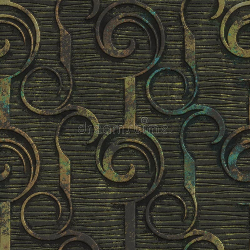Copper Seamless Texture with Geometric Pattern on a Oxide Metallic ...