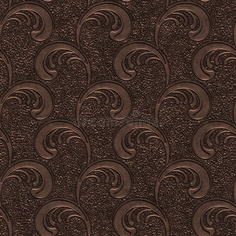 Copper Seamless Texture with Pattern, 3d Illustration Stock ...
