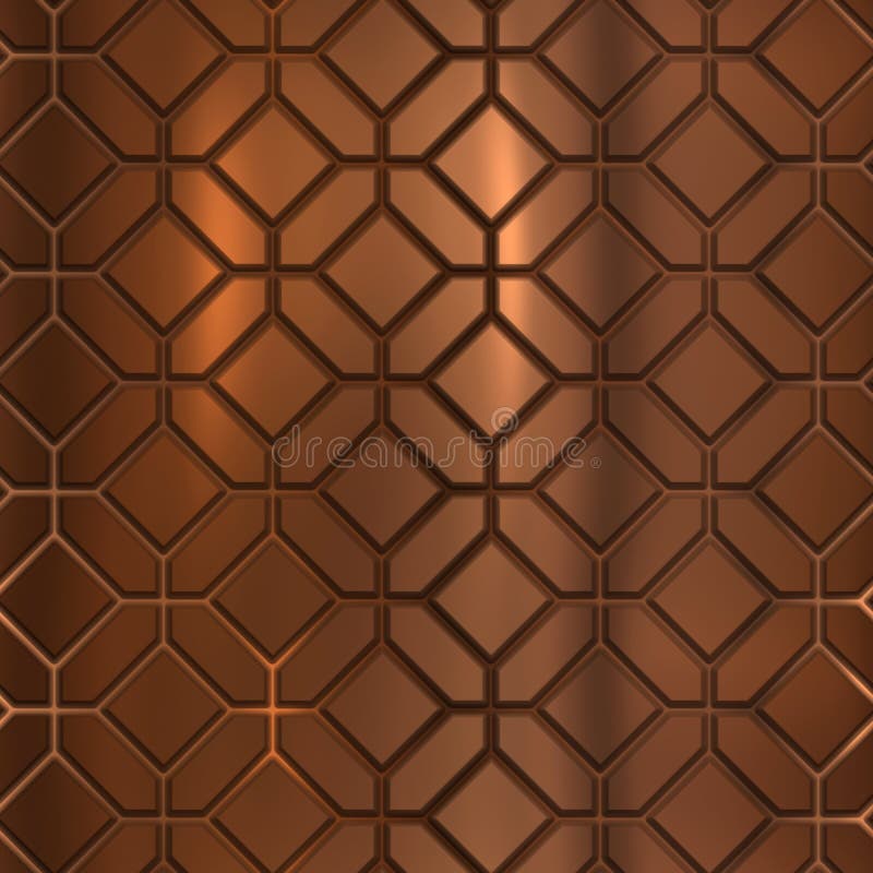Copper Seamless Texture with Pattern, 3d Illustration Stock ...