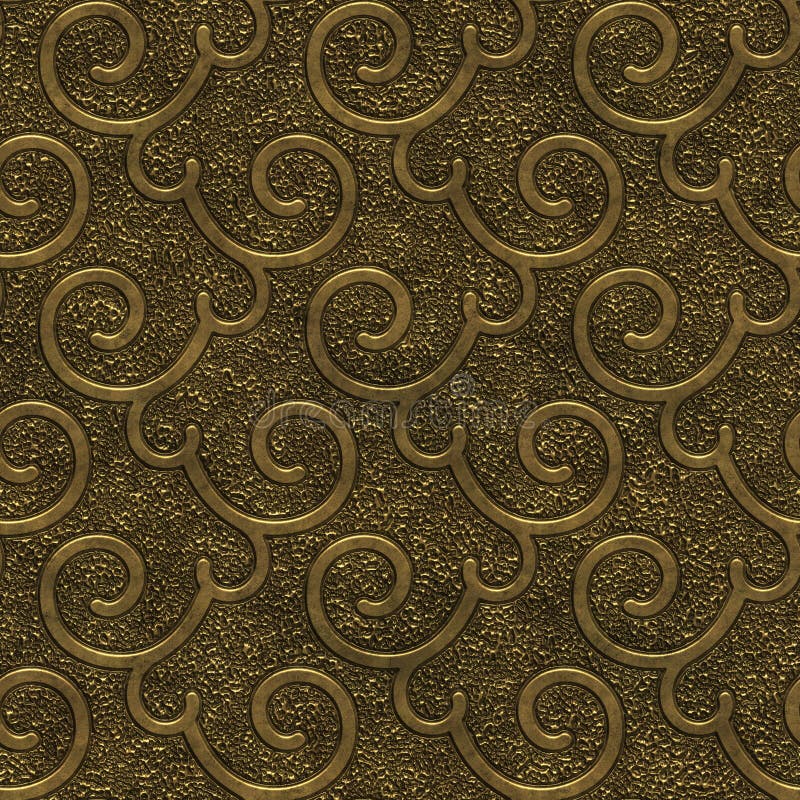 Gold Seamless Texture with Swirls Pattern Stock Illustration ...
