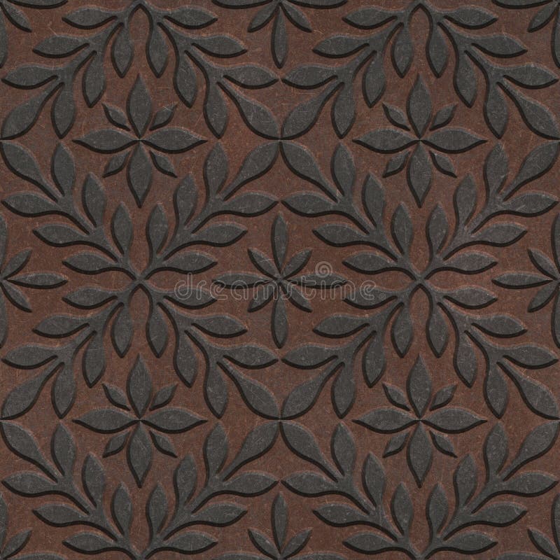 Metal Seamless Texture with Geometric Motif Pattern, 3d Illustration ...