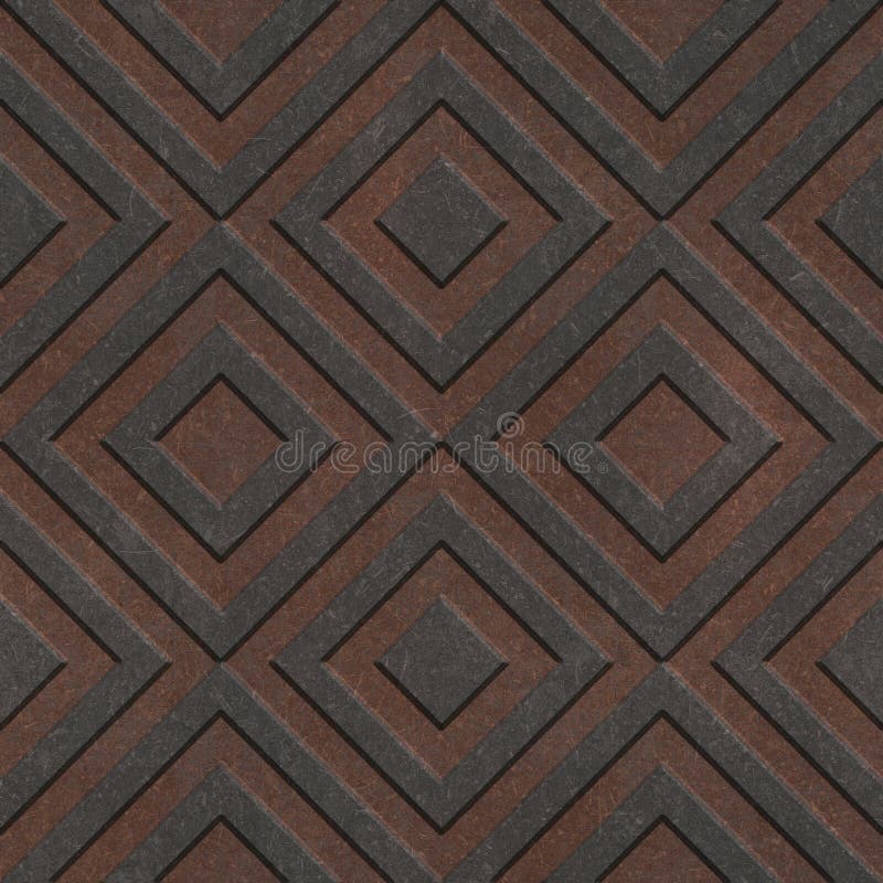 Metal Seamless Texture with Geometric Motif Pattern, 3d Illustration ...