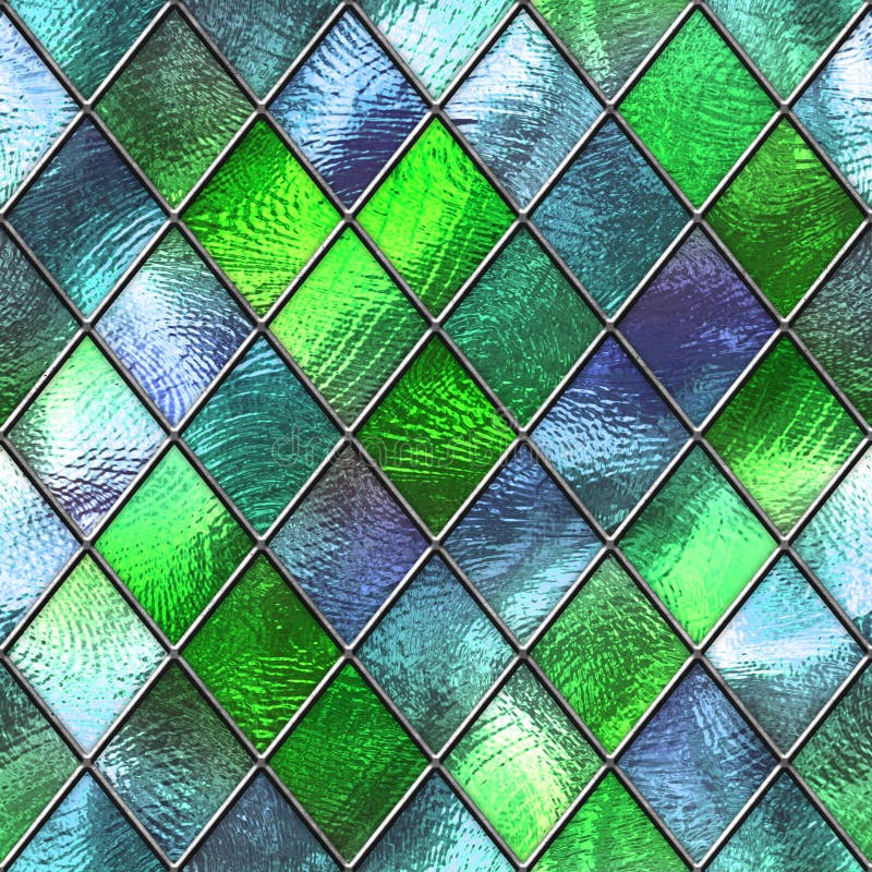 Stained Glass Seamless Texture with Pattern for Window, Colored Glass ...