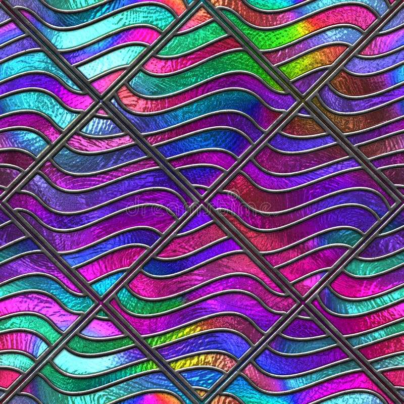 Stained Glass Seamless Texture with Geometric Pattern for Window ...