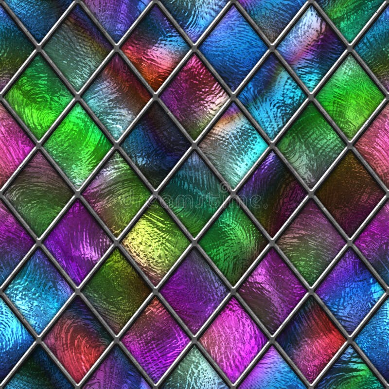 Stained Glass Seamless Texture with Geometric Pattern for Window ...