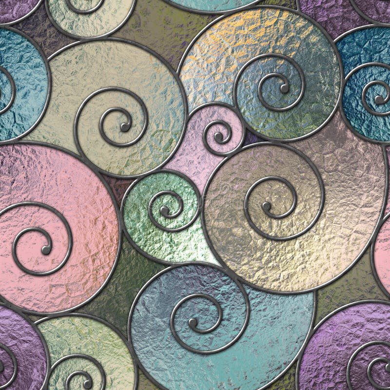 Stained Glass Seamless Texture with Pattern for Window, Colored Glass ...