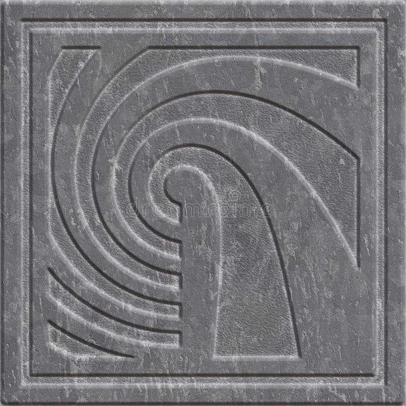 Stone Carving Texture with Geometric Pattern, Panel, 3d Illustration ...