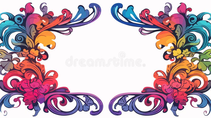 Motif-Patterned Vector Frame Cartoon Vector Illustration Stock Vector ...
