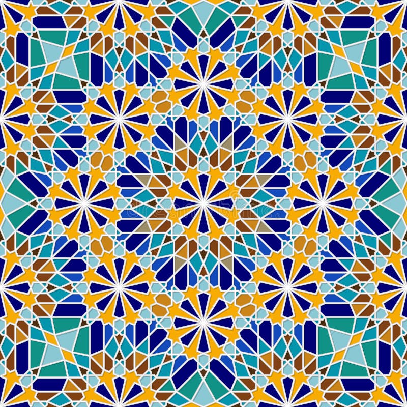 Motif Traditionnel Arabe Multicolore Continu Illustration de Vecteur ...