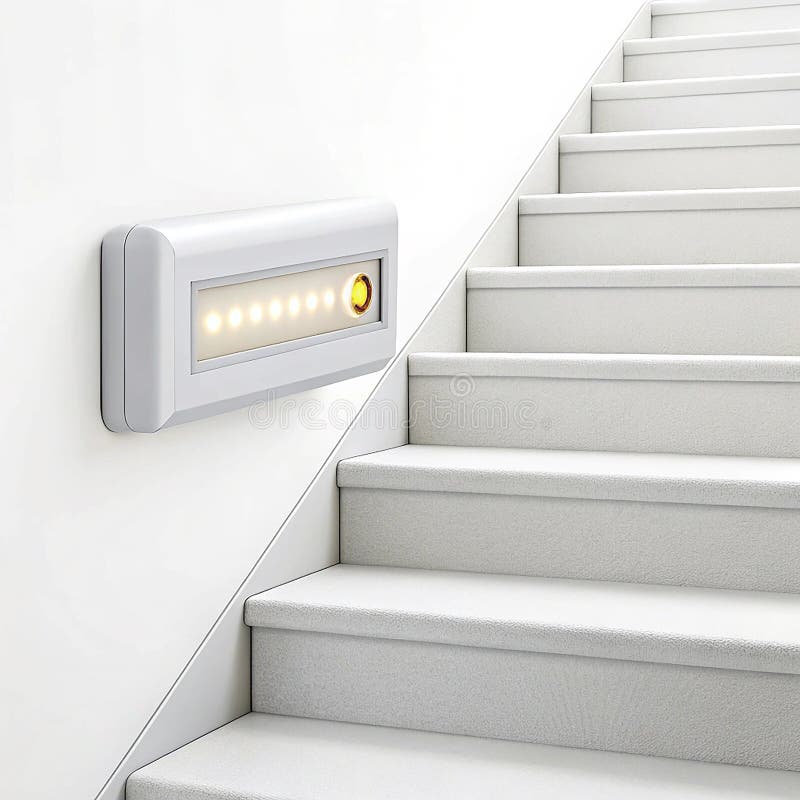 Motion Activated Stair Light with Warm White LEDs Stock Illustration ...