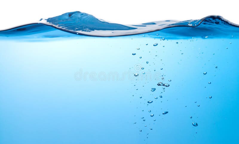 Motion of Air Bubbles Float Up Under Water. Water Wave, Pure Drinking ...