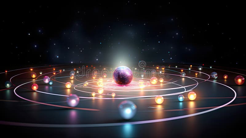 Motion atom orbit stock illustration. Illustration of electron - 319428322