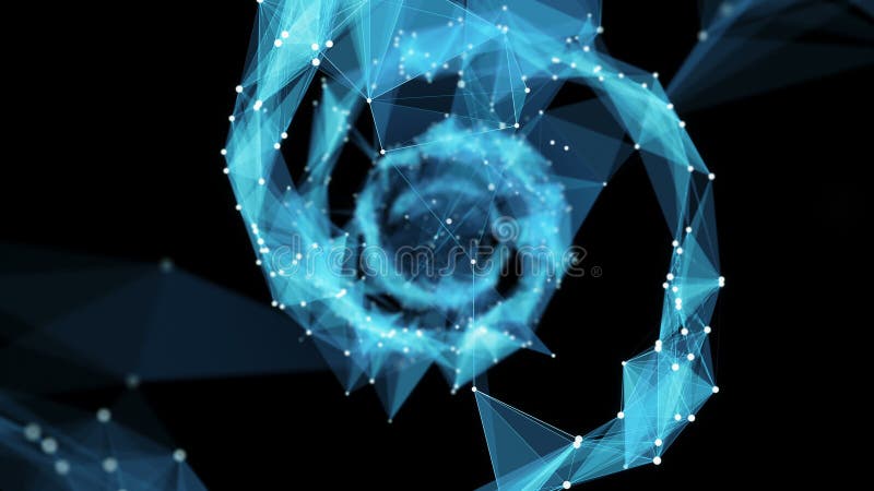 Motion Background Digital Polygon Plexus DNA Spiral 4k Loop Alpha Matte Stock Footage - Video of ...