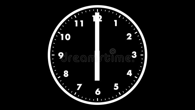4k 2d Minimal Clock Animation, Seamless Loop, Full 12-hour Cycle in 30 ...