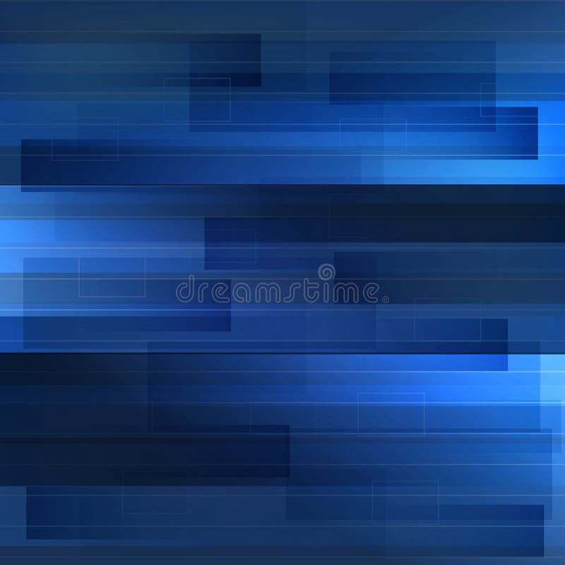 Motion Blue Technology Background with Shapes and Line. Abstract Stock ...