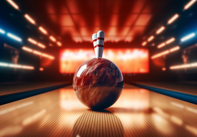 Bowling Strike Hit with Fire Explosion Stock Illustration ...