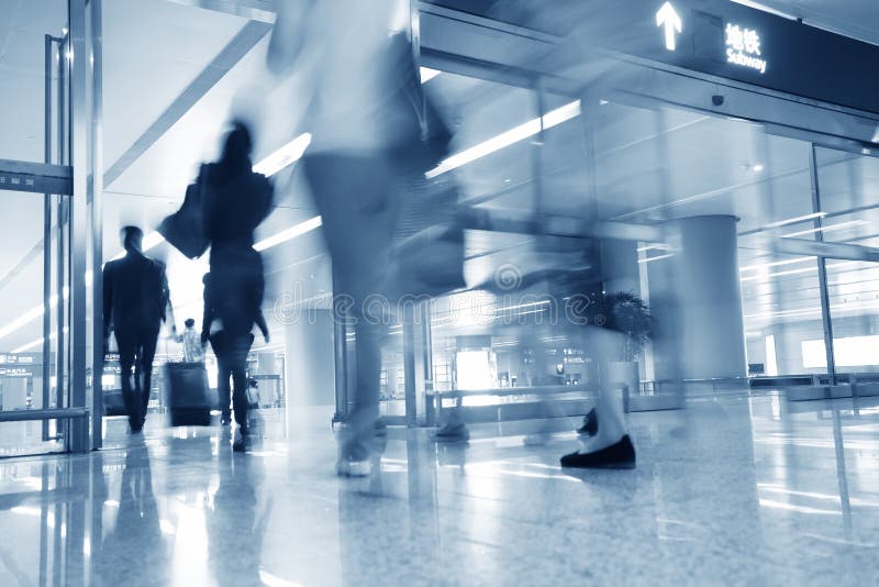 Motion Blur Business People Walking Stock Photo - Image of lady ...