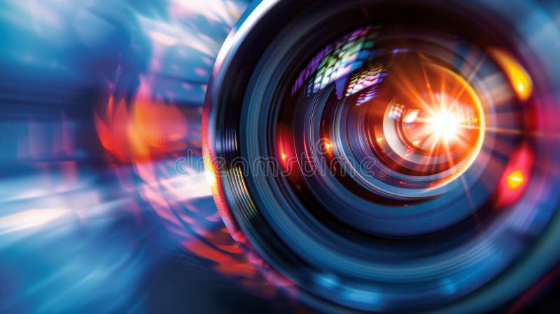 Motion Blur of Camera Lens Zooming in Stock Illustration - Illustration ...