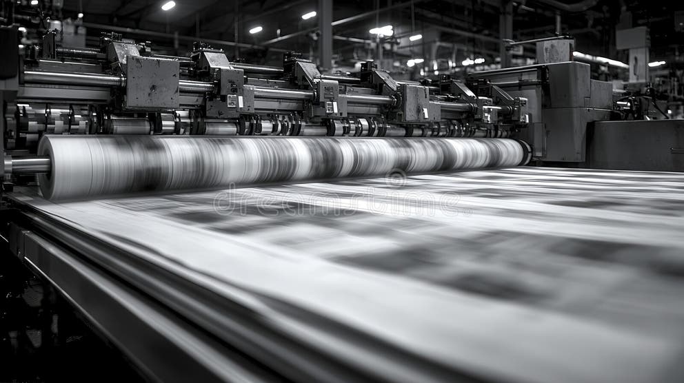 Motion Blur Displaying Efficiency of Printing Press Stock Illustration ...