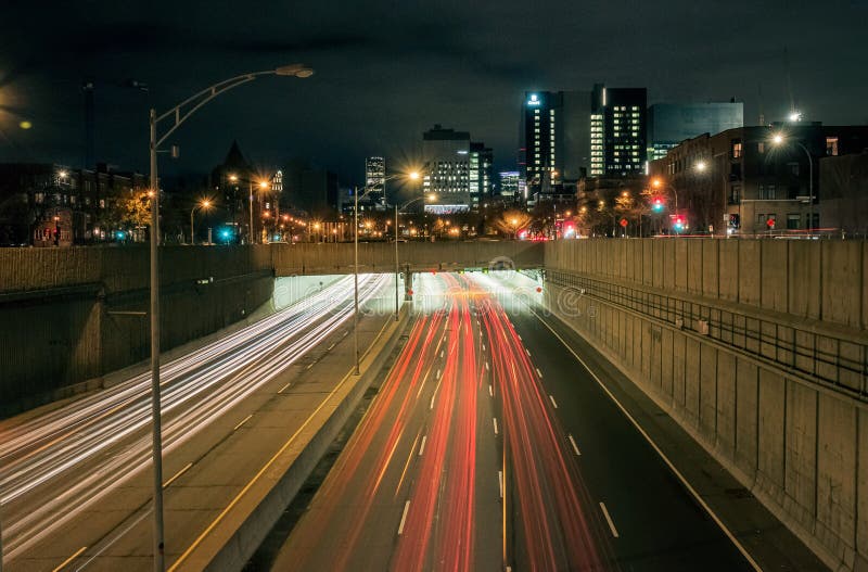 Motion Blur Effect on an Interstate at Night Editorial Stock Photo ...