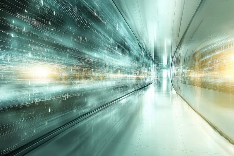 Motion Blur in a Futuristic Corridor Showcasing Dynamic Lighting and ...
