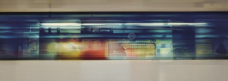 Motion Blur of High Speed Train in Subway Stock Image - Image of move ...