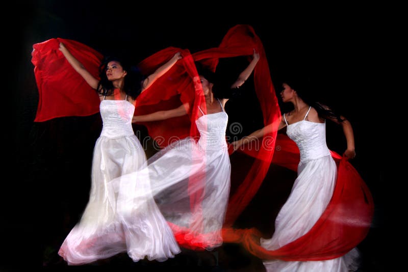 Motion Blur Multiple Exposure of Woman Dancing Stock Image - Image of ...