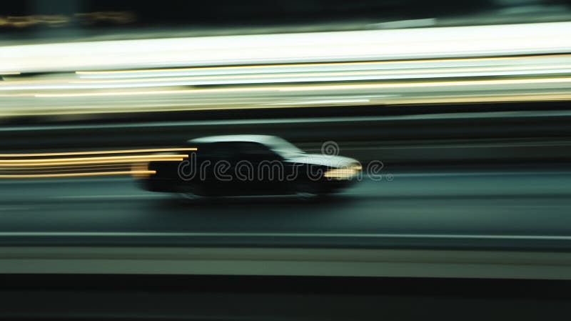Motion Blur Photo of a Car Driving on a Highway Stock Photo - Image of ...