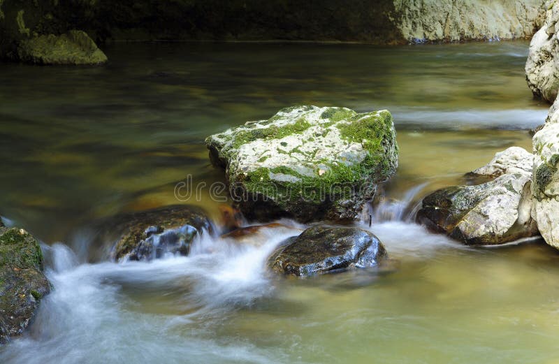Motion Blur River with Rocks Stock Image - Image of stream, blurred ...