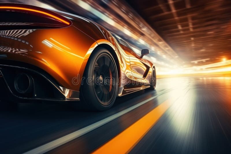 Motion Blur Shot, Curve Tail Light Drifting Car Wheels Stock Photo ...