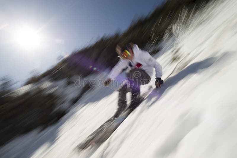 Motion Blurred Image of an Expert Skier. Stock Photo - Image of ...