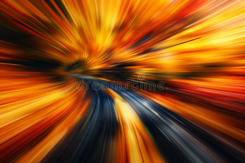 Motion Blurred Lights. Speed Motion on the Perspective Stock ...