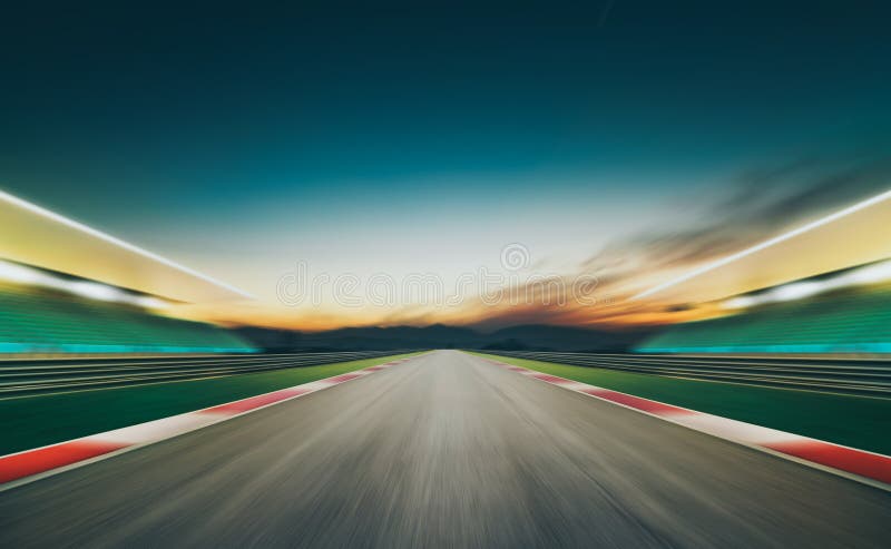 Motion Blurred Racetrack . Horizontal Format . Stock Image - Image of ...