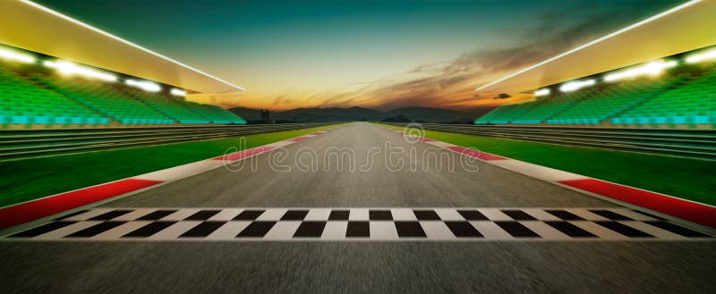 View of the Infinity Empty Asphalt International Race Track Stock Photo ...