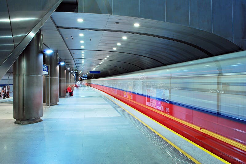 Motion Blurred Subway Train Stock Photo - Image of indoor, platform ...