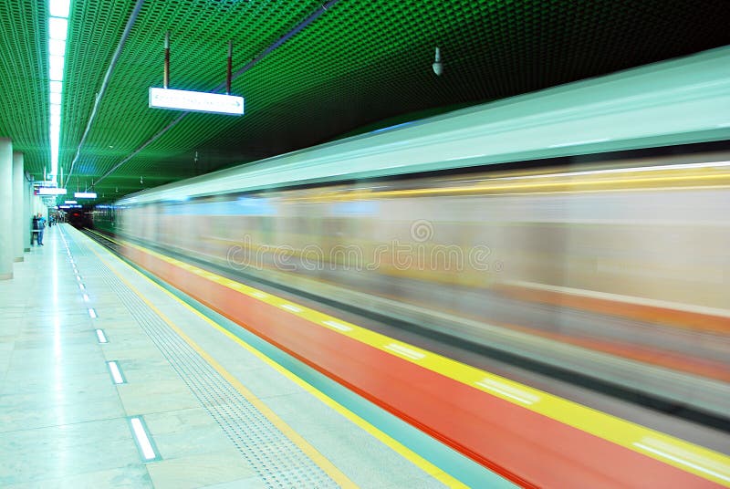 Motion Blurred Subway Train Stock Image - Image of engine, movement ...